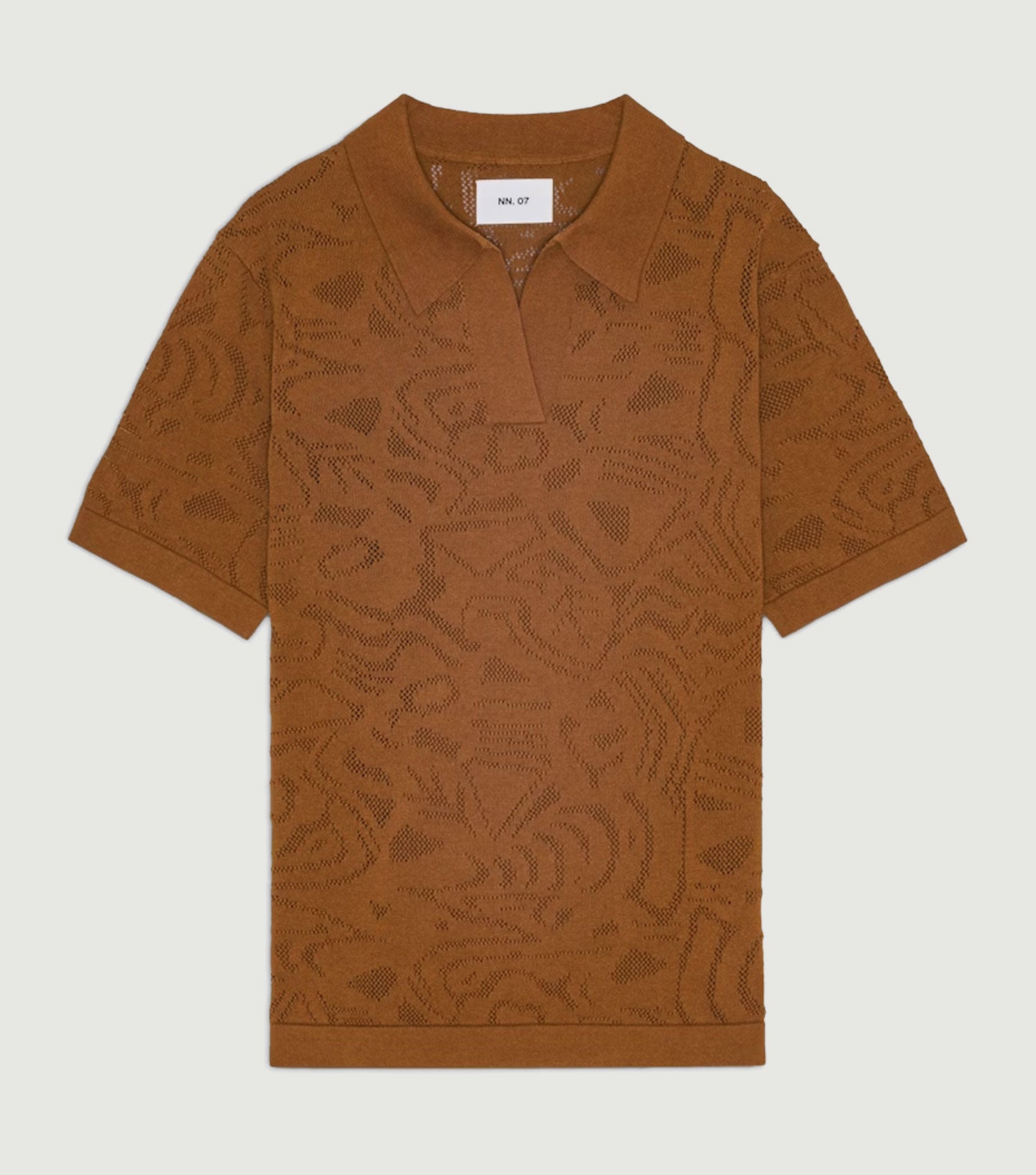 Ryan Jacquard Polo Caramel – BLAW